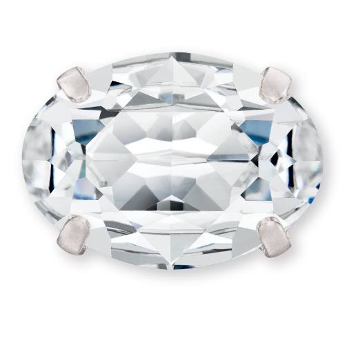 Oval MAXIMA in Sew-On Cup, Silver - Preciosa Components