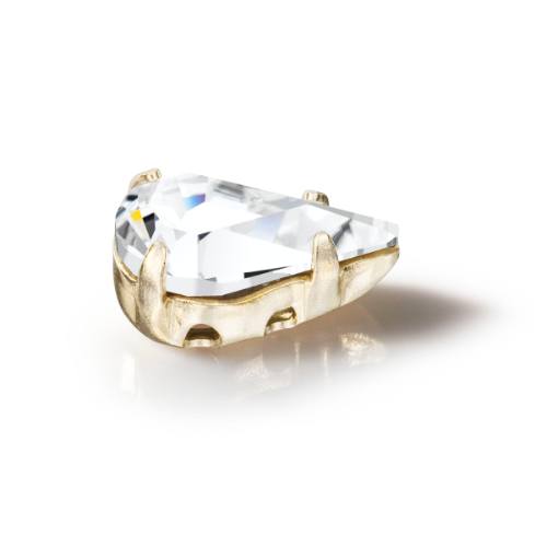 Pear MAXIMA in Sew-On Cup, Gold - Preciosa Components